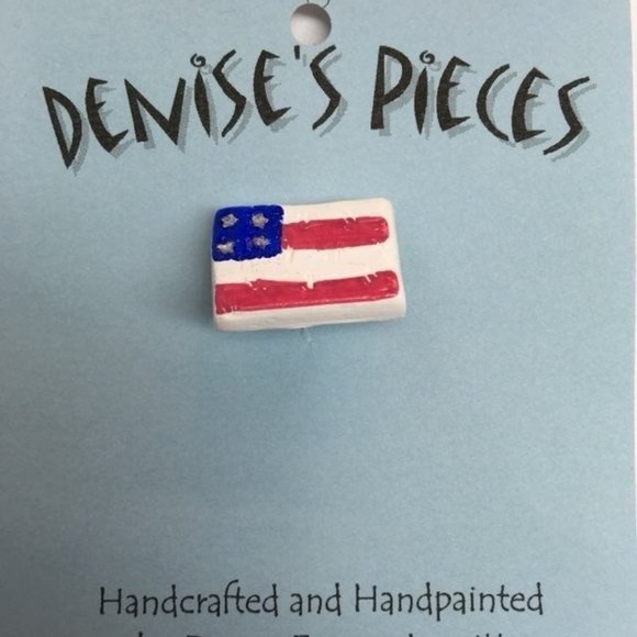 Hand Crafted | Jewelry | Small Flag Pin Brooch Folk Art Red White Blue ...